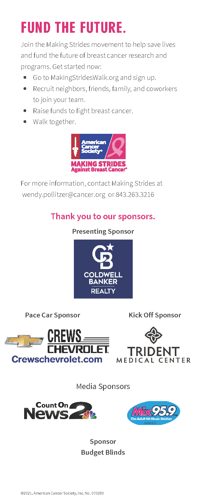 Join the Fight: Walk to Fund Breast Cancer Research – Oct. 30 | 92.5 ...